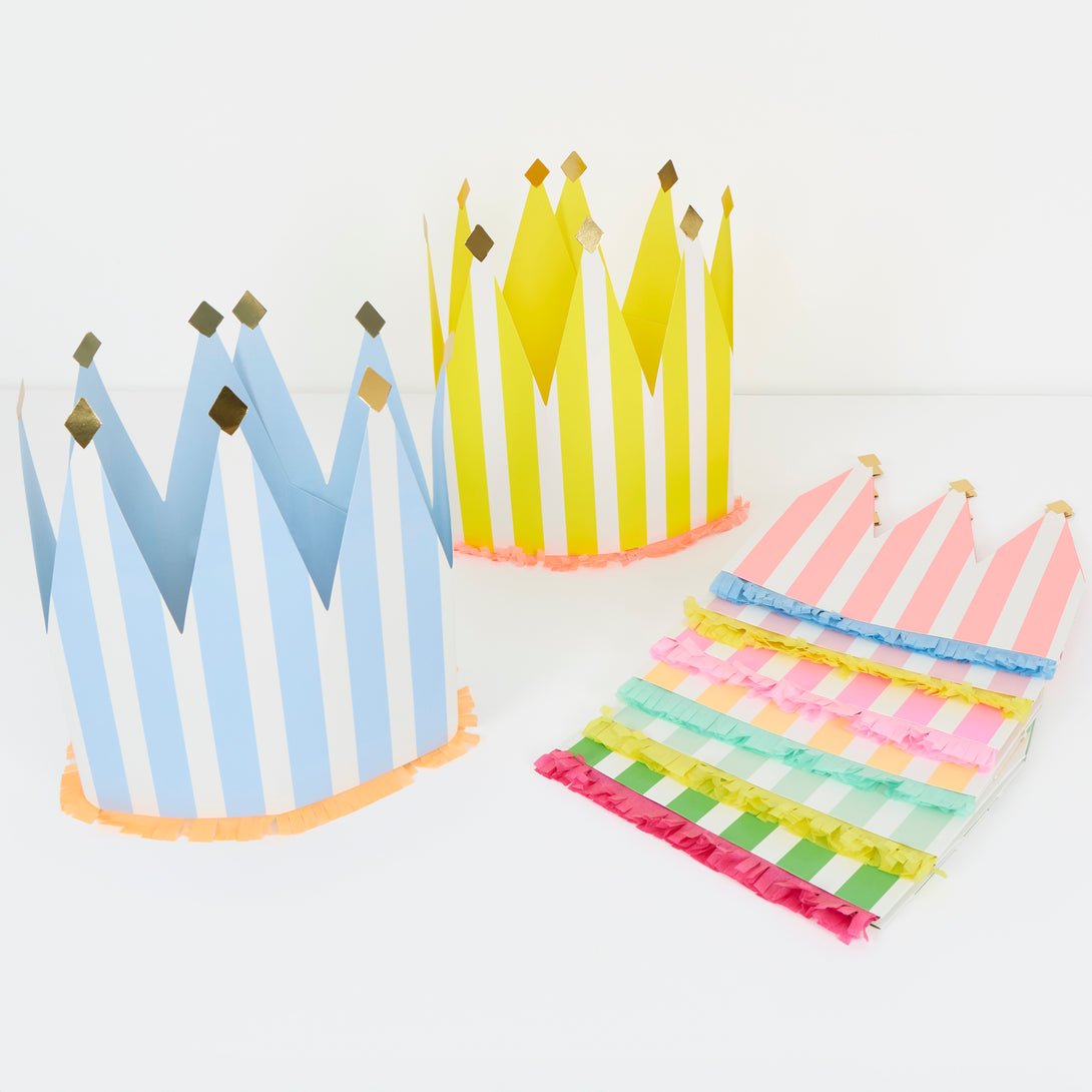 Striped Paper Party Crowns – Meri Meri
