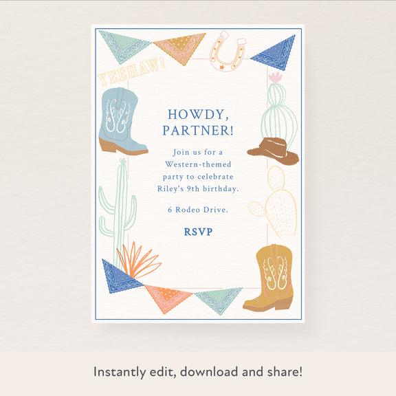 Western Party Invitation – Meri Meri
