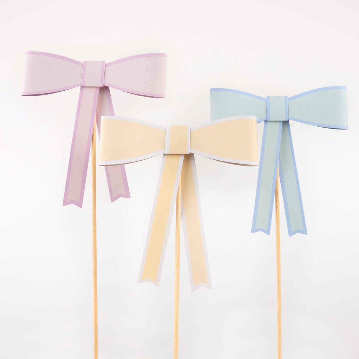 Pastel Bow Cake Toppers (x 3) – Meri Meri