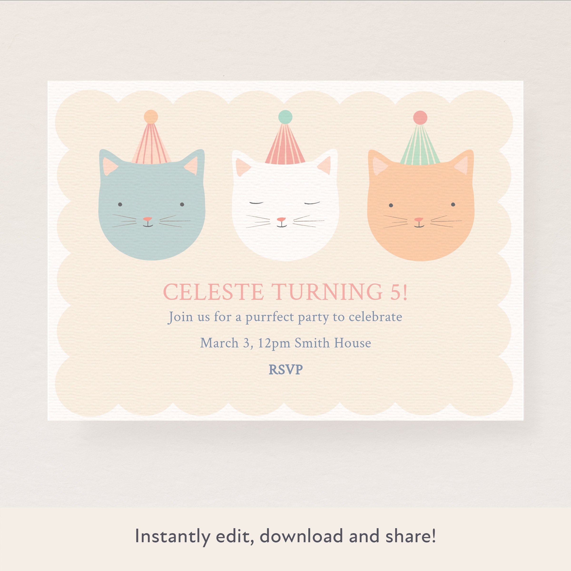 Cute Kitten Invitation – Meri Meri